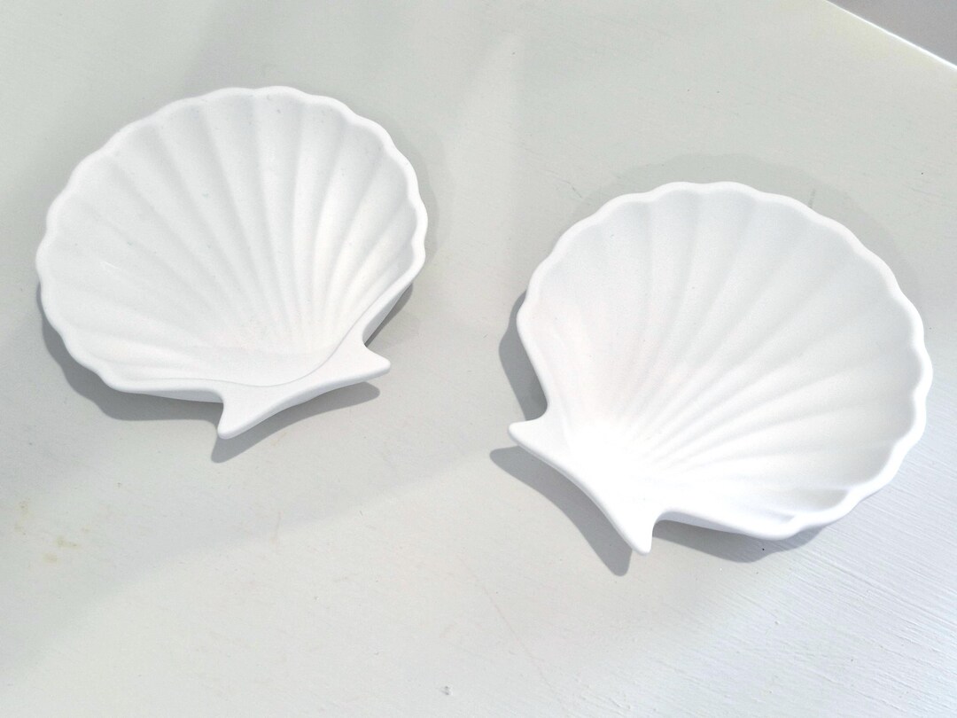 Two Clam Shell Dishes Made With Seastone - Etsy