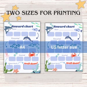 Printable Reward Chart for Kids - Marine Theme | Chore Chart | Behavior ...