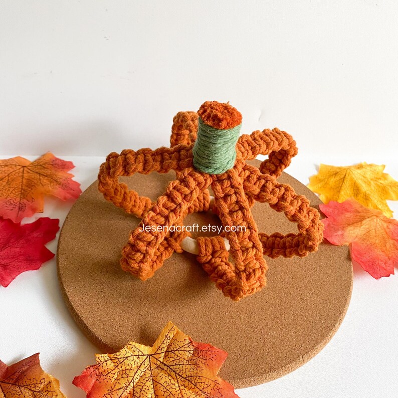 PDF Pattern 3D Macrame Pumpkin Tutorial | Macrame DIY | Halloween and ...