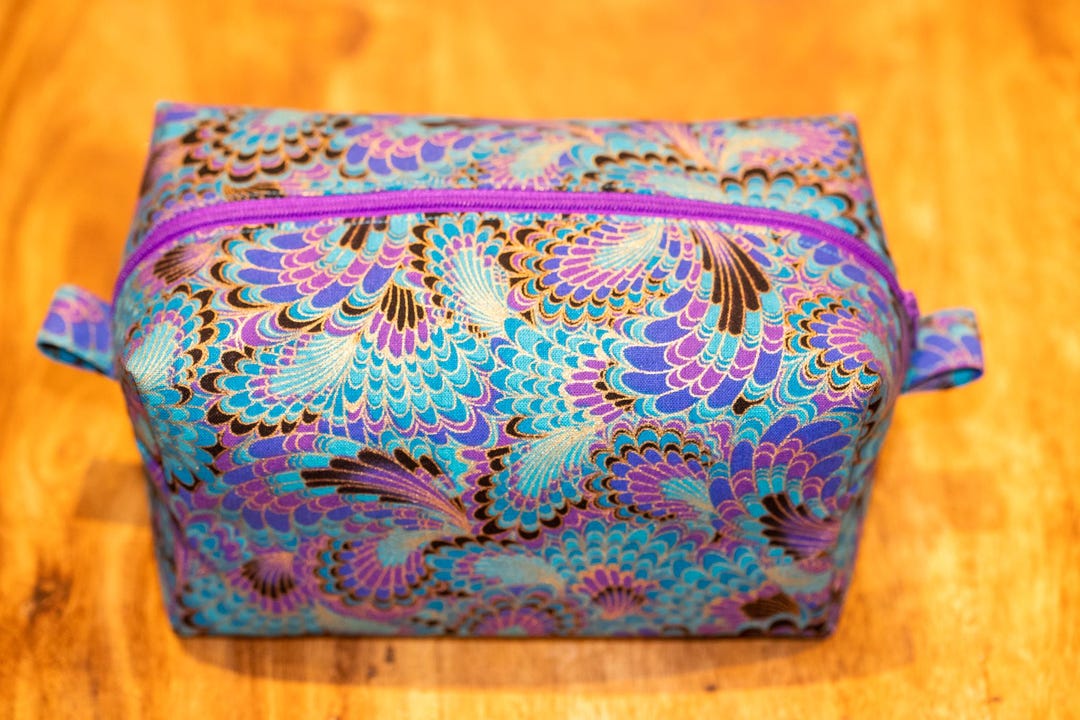 Oriental Feather Cosmetics Bag – Handmade in Hertfordshire, England - Etsy