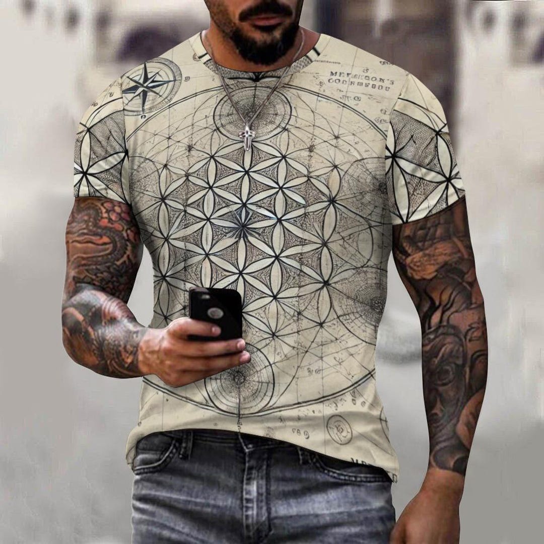 Men's Sacred Geometry T-shirt: Fractal Flower of Life All-over Print - Etsy