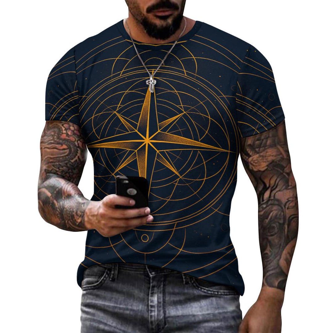 Men's Sacred Geometry T-shirt: Wearable Art Gift Shirt for Guys - Etsy
