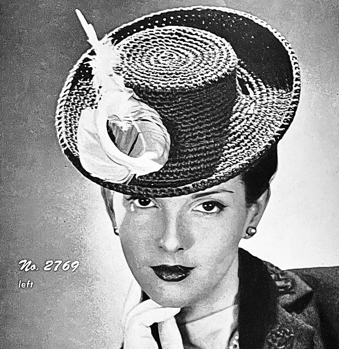 Vintage Feathered Top Hat Crochet Fascinator Pattern (digital Download ...