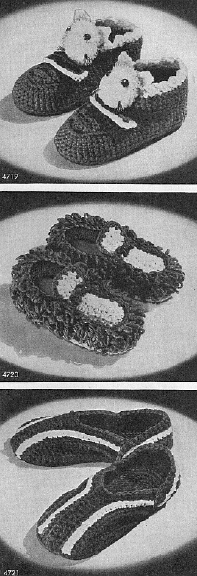 Vintage Crochet Knit Slipper Pattern Book: 21 Designs (digital Download ...