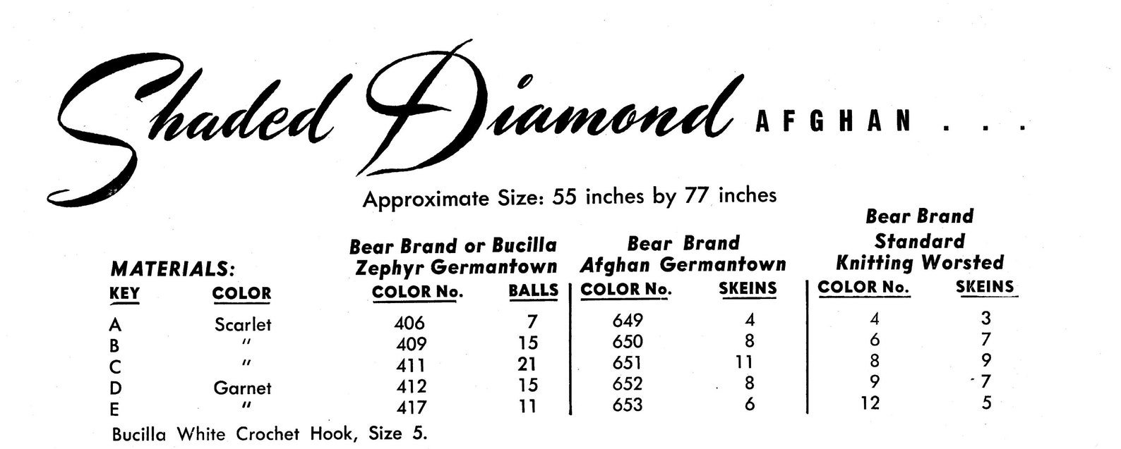 1950s Vintage Shaded Diamond Crochet Afghan Pattern (PDF) - Etsy