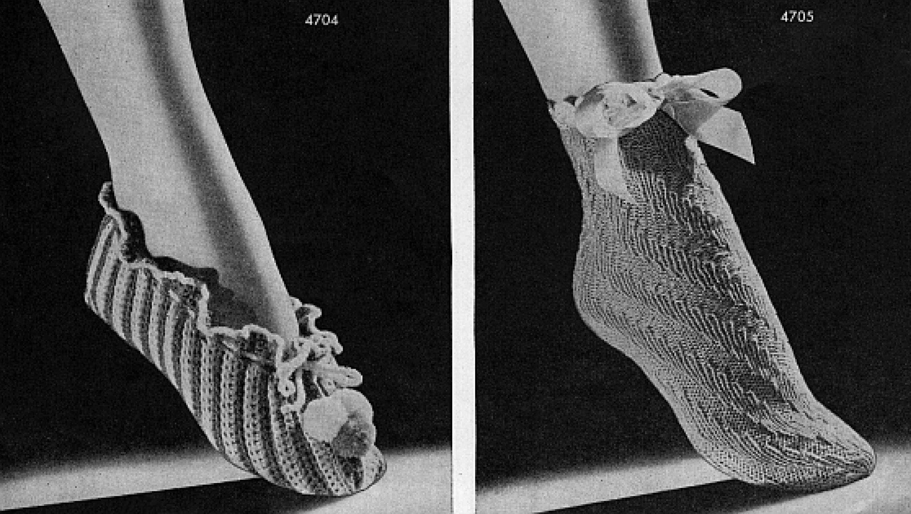 Vintage Crochet Knit Slipper Pattern Book: 21 Designs (digital Download ...