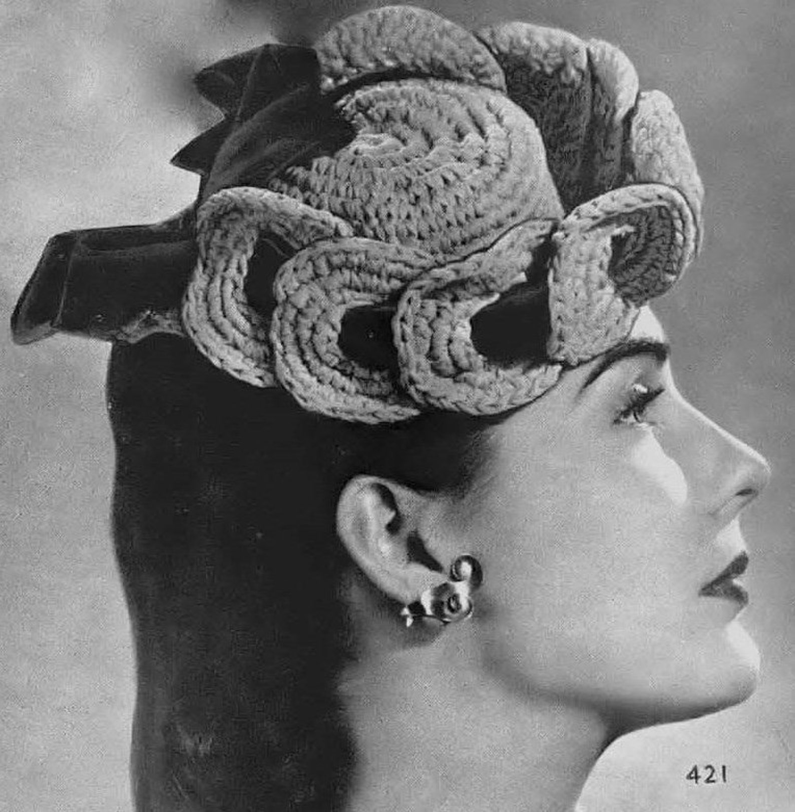 Vintage Crochet Fascinator Hat Pattern: 1940s Church Wedding (PDF ...