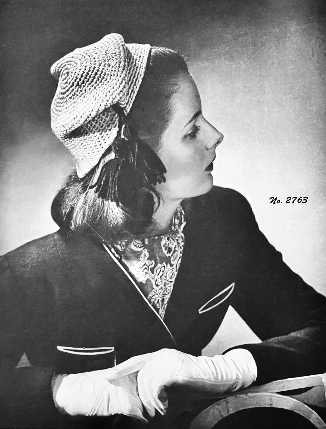 1940s Crochet Tassel Fascinator Pattern: Vintage Hat (digital Download ...