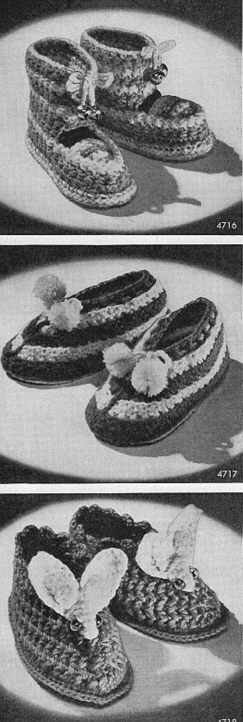 Vintage Crochet Knit Slipper Pattern Book: 21 Designs (digital Download ...