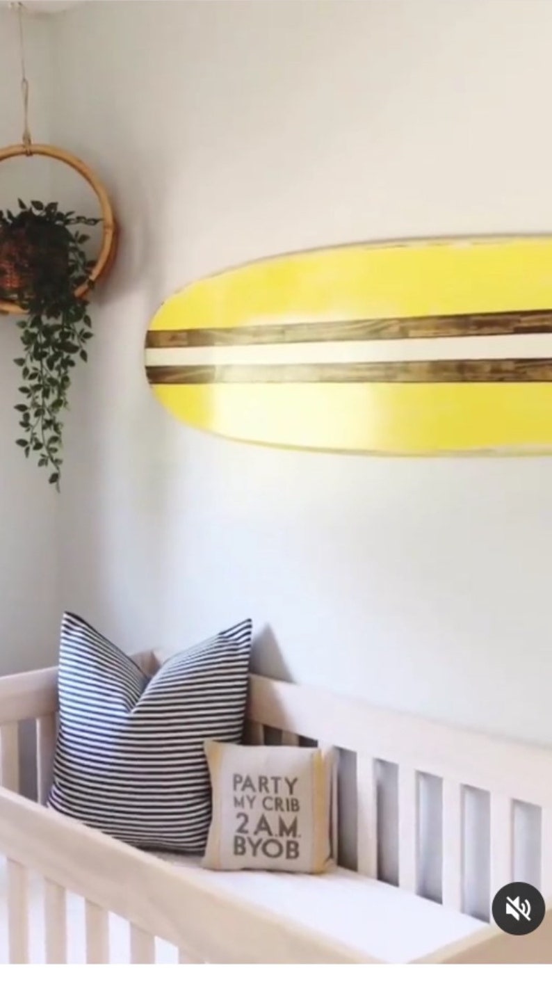 Surfboard Wall Art. Distressed Yellow Surf Decor. | Etsy