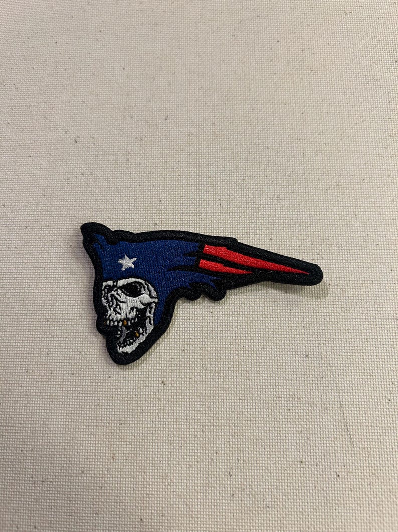New England Patriots Skull Patch - Etsy