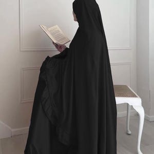 Satin Ruffle Prayer Clothes: Muslim Hijab Dress With Pockets - Etsy