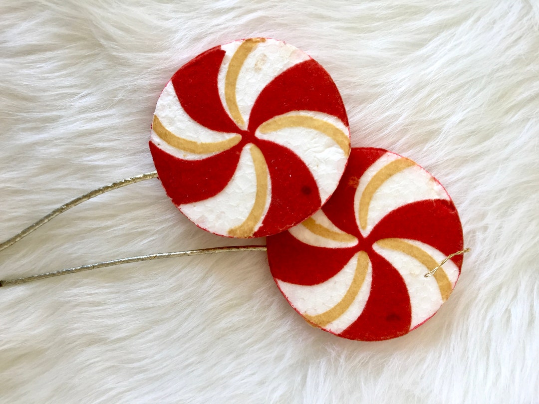 Vintage Styrofoam Lollipop Christmas Ornaments, Set of 2, 1960s Holiday ...