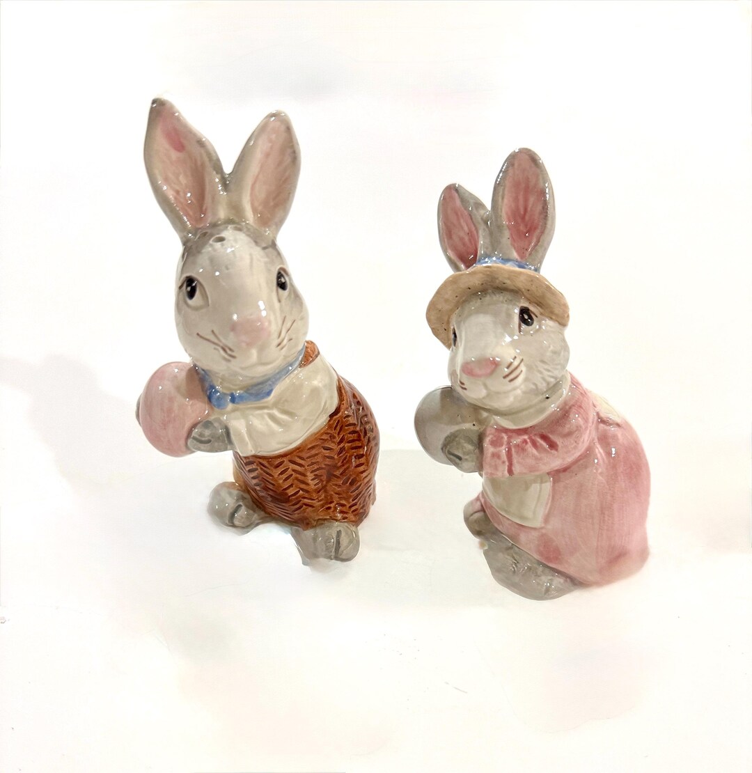 Vintage Fitz and Floyd Easter Salt/pepper Bunny Rabbits, Vintage Easter ...