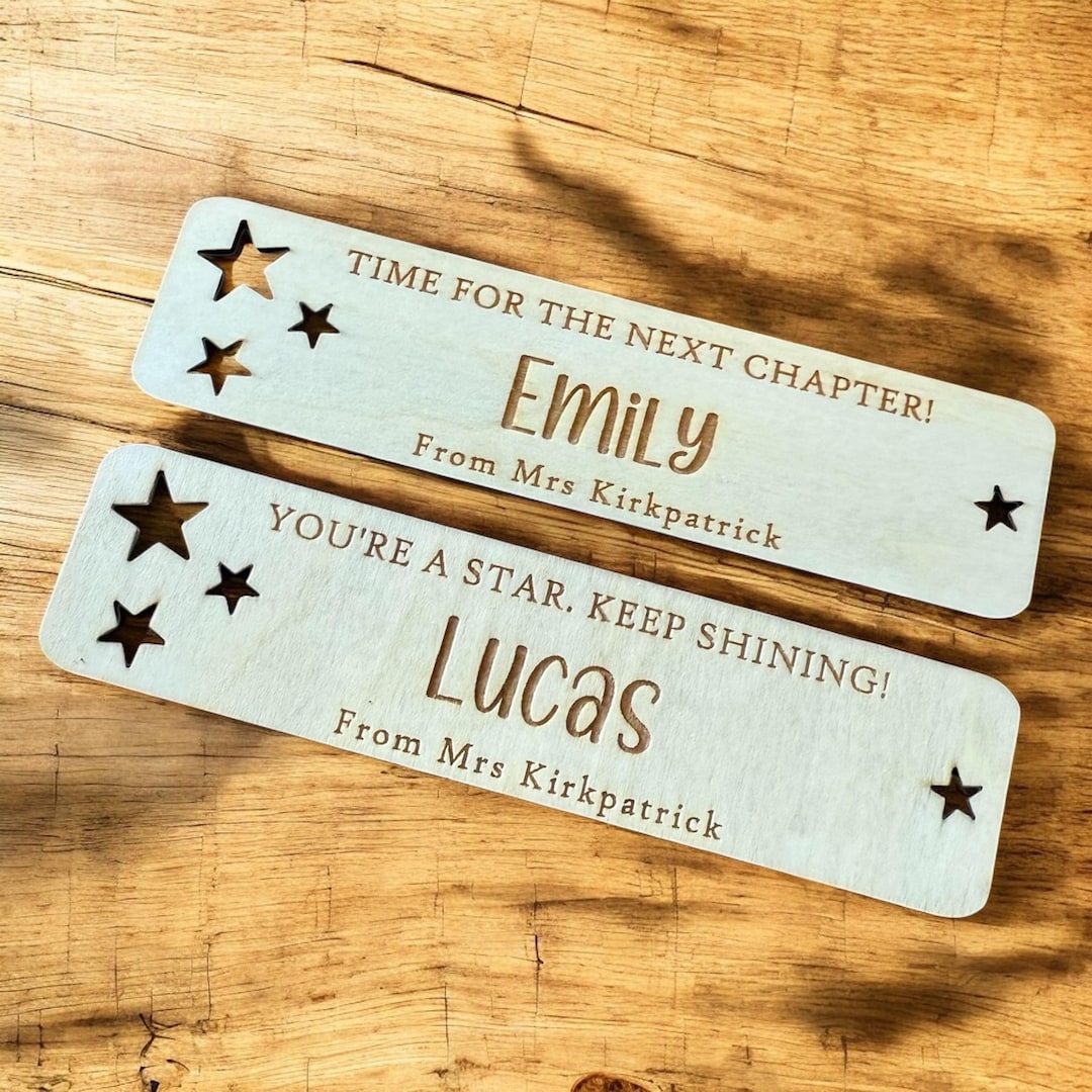Personalised Wooden Bookmark | Gift Idea | Student Incentive Gift ...