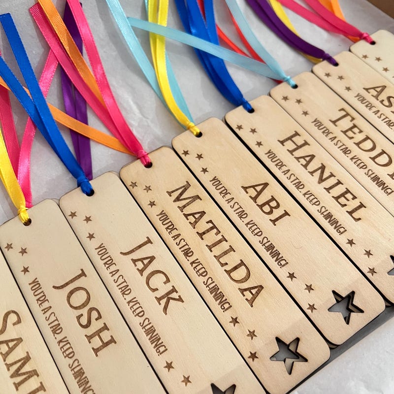Wooden Bookmarks for Class - Etsy UK