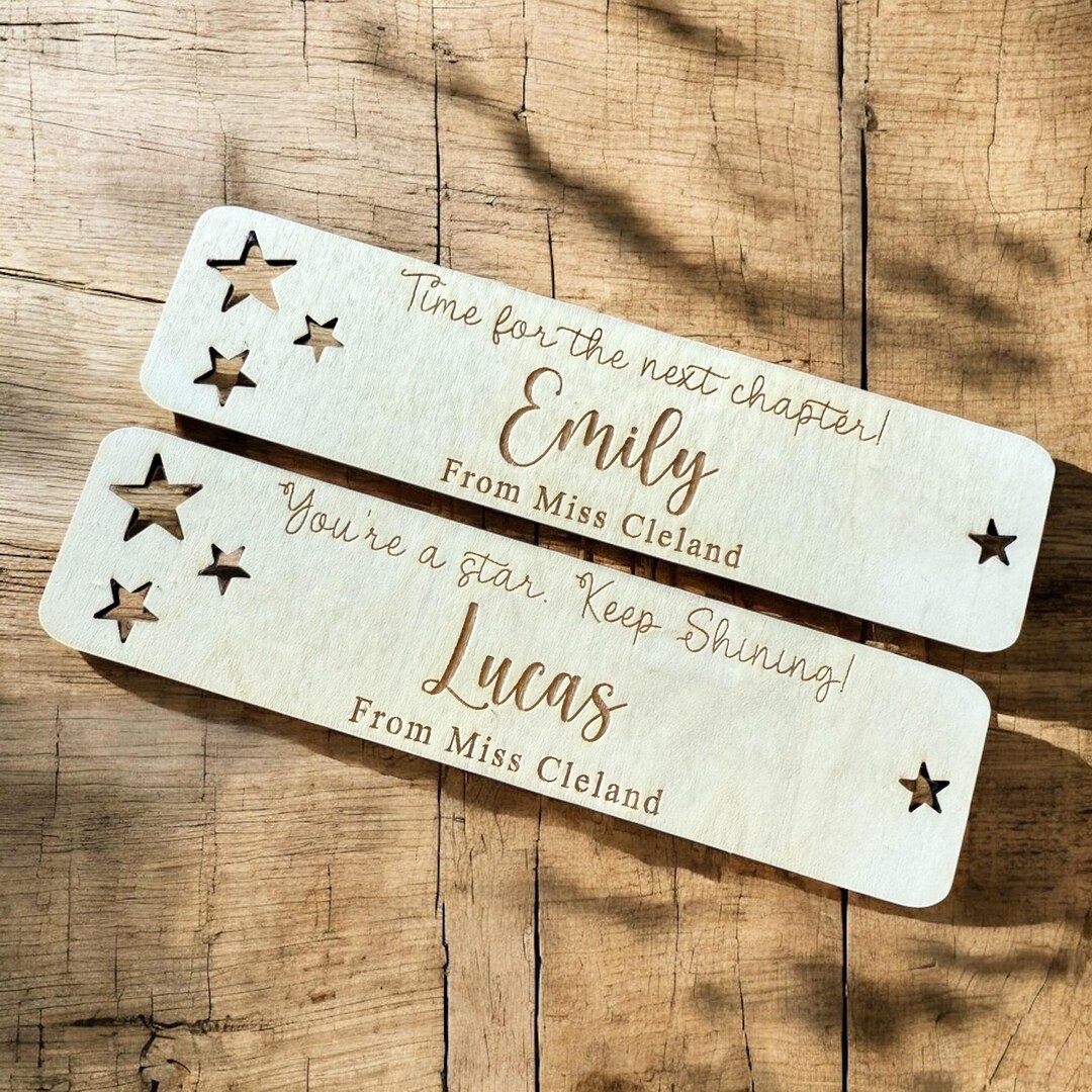 Personalised Wooden Bookmark | Gift Idea | Student Incentive Gift ...