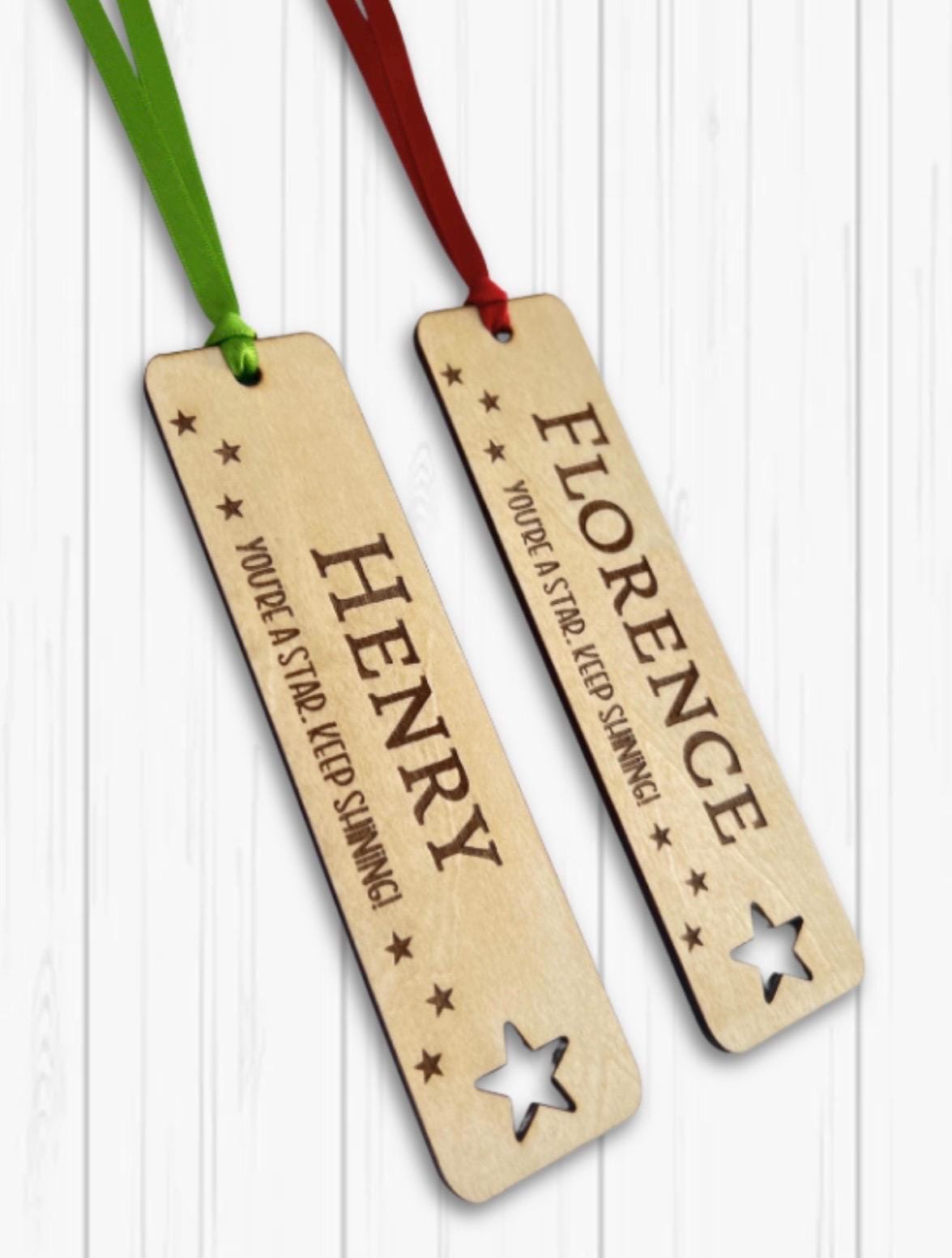 Personalised Wooden Bookmark | Gift Idea | Any Name | Student Incentive ...