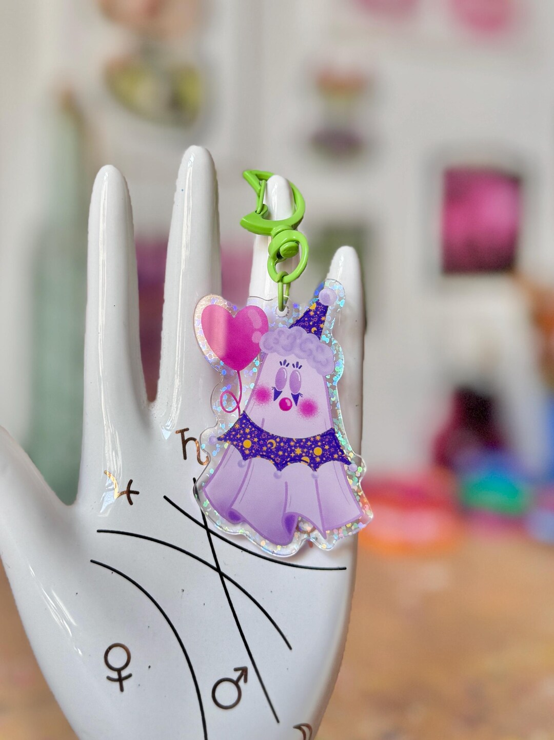 Clown Ghost Glitter Acrylic Keyring - Crafted in Chaos - Ghosts ...
