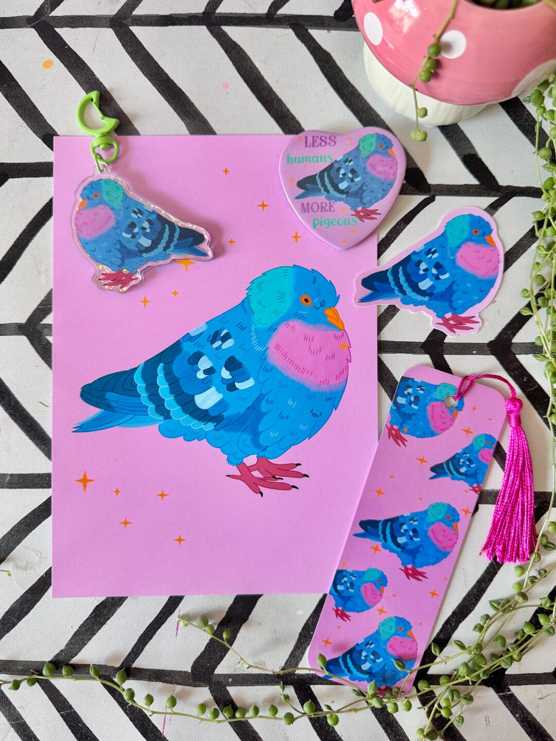 Fancy Pigeon Bundle - Crafted in Chaos - Witchy - Pigeon Art - Glitter ...