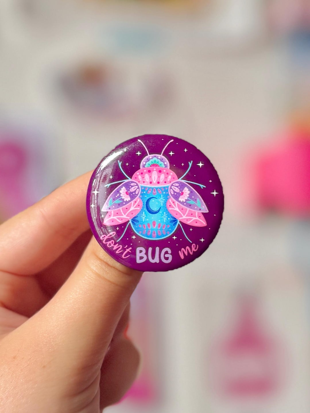 Don’t Bug Me Badges - Crafted in Chaos - Beetle - Witchy - Bugs - Silly ...