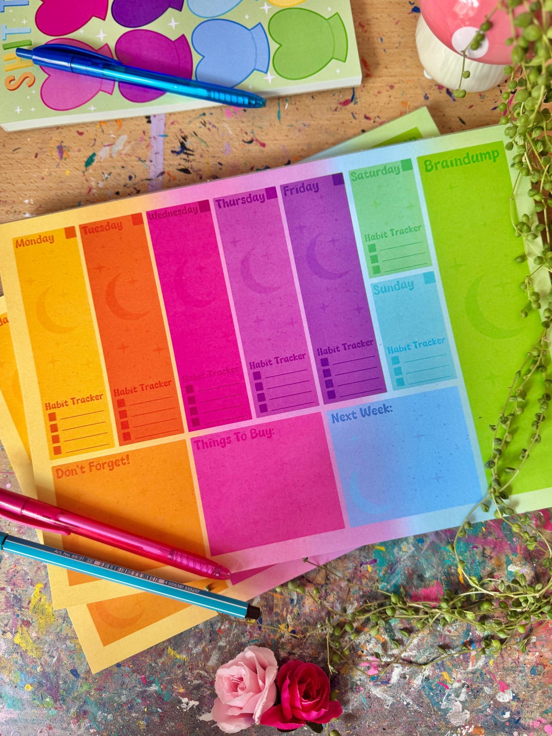Weekly A4 Notepad - Crafted in Chaos - ADHD - to Do List - Deskpad Gift ...