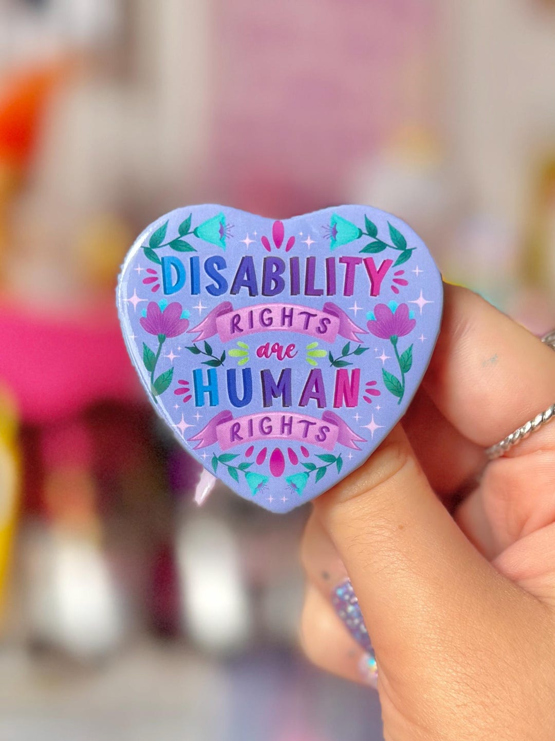 Disability Rights Are Human Rights Badge - Crafted in Chaos - Disabled ...