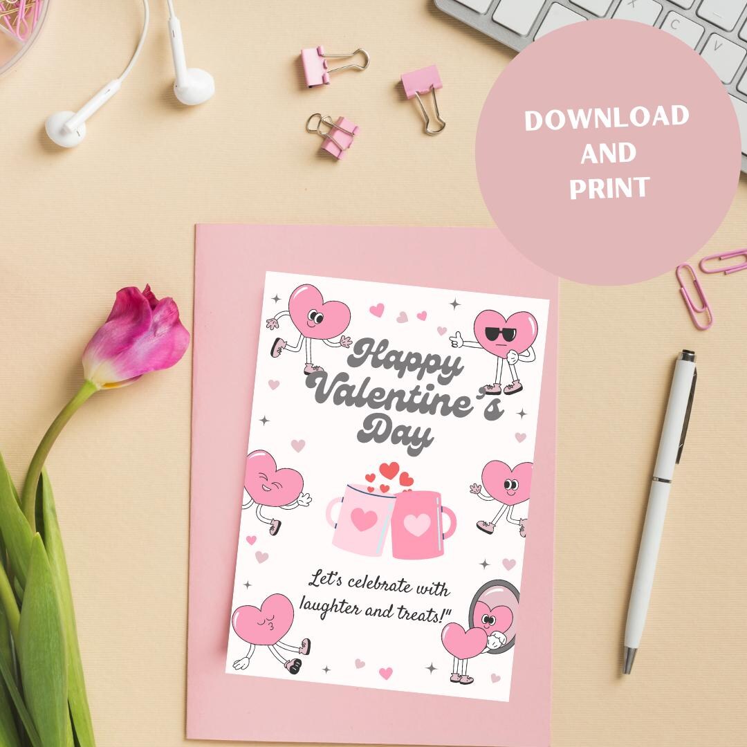 Fun Valentine's Day Cards Printable, Doodle-style Funny Humor Cards ...