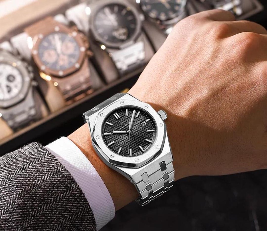 Hugo Poedagar Relógio De Luxo Royal Oak Aço Inoxidável - Etsy