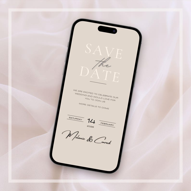Wedding Save the Date Digital & Editable | Canva Template | Video ...