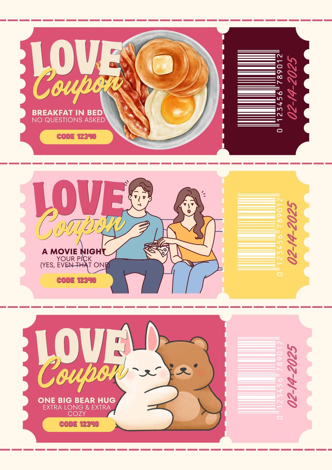 Printable Love Coupons – Fun, Cute & Romantic - Etsy