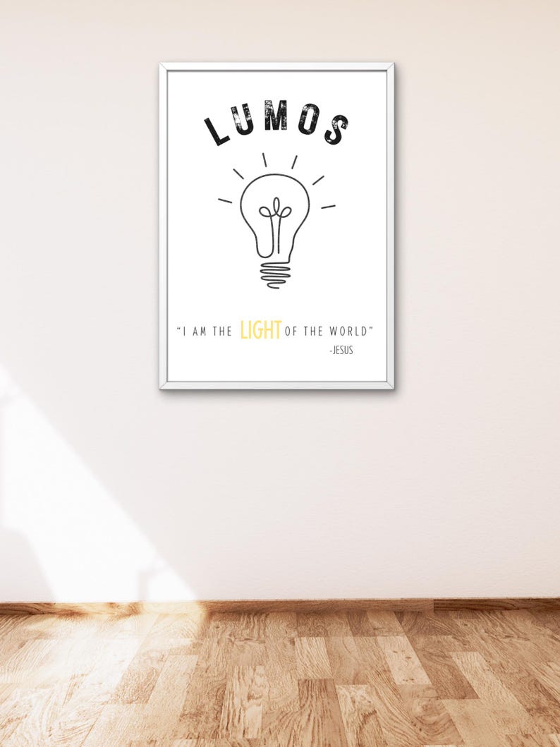 Lumos Light | Inspirational Religious Wall Art | Minimalist Printable ...