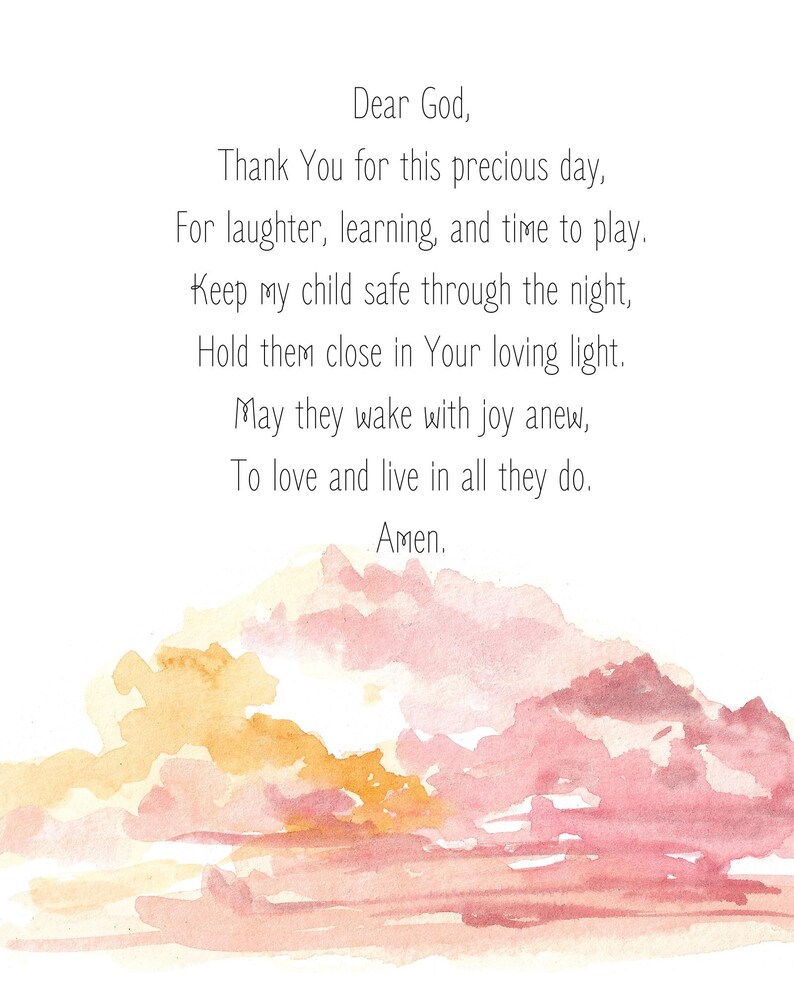 Bedtime Prayer Bundle (girl) | Scripture Print Set | Minimalist ...