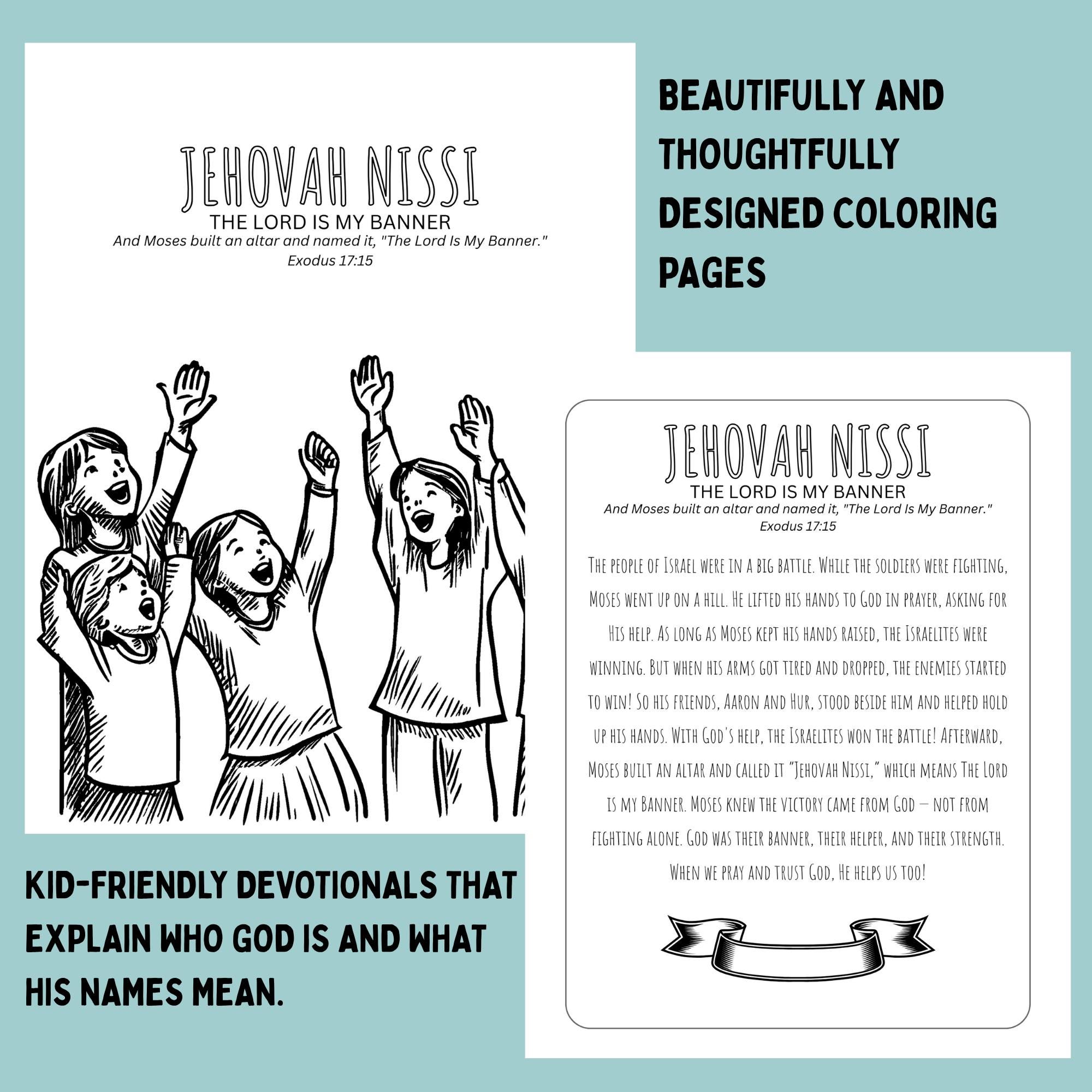 Names of God Coloring Book: Christian Devotional Activity Pages (PDF ...