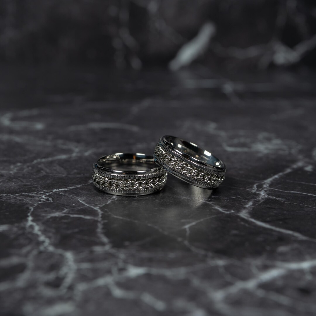 Spinner Ring. Fidget Ring. Silver Spinner Ring. Spinning Ring. Chain ...