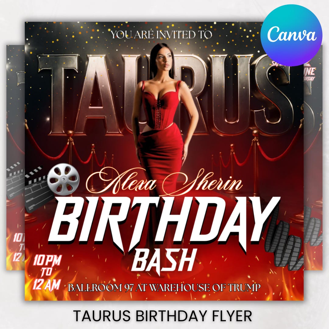 Taurus Season Party Flyer, Birthday Szn Flyer, Taurus Invitation Flyer ...