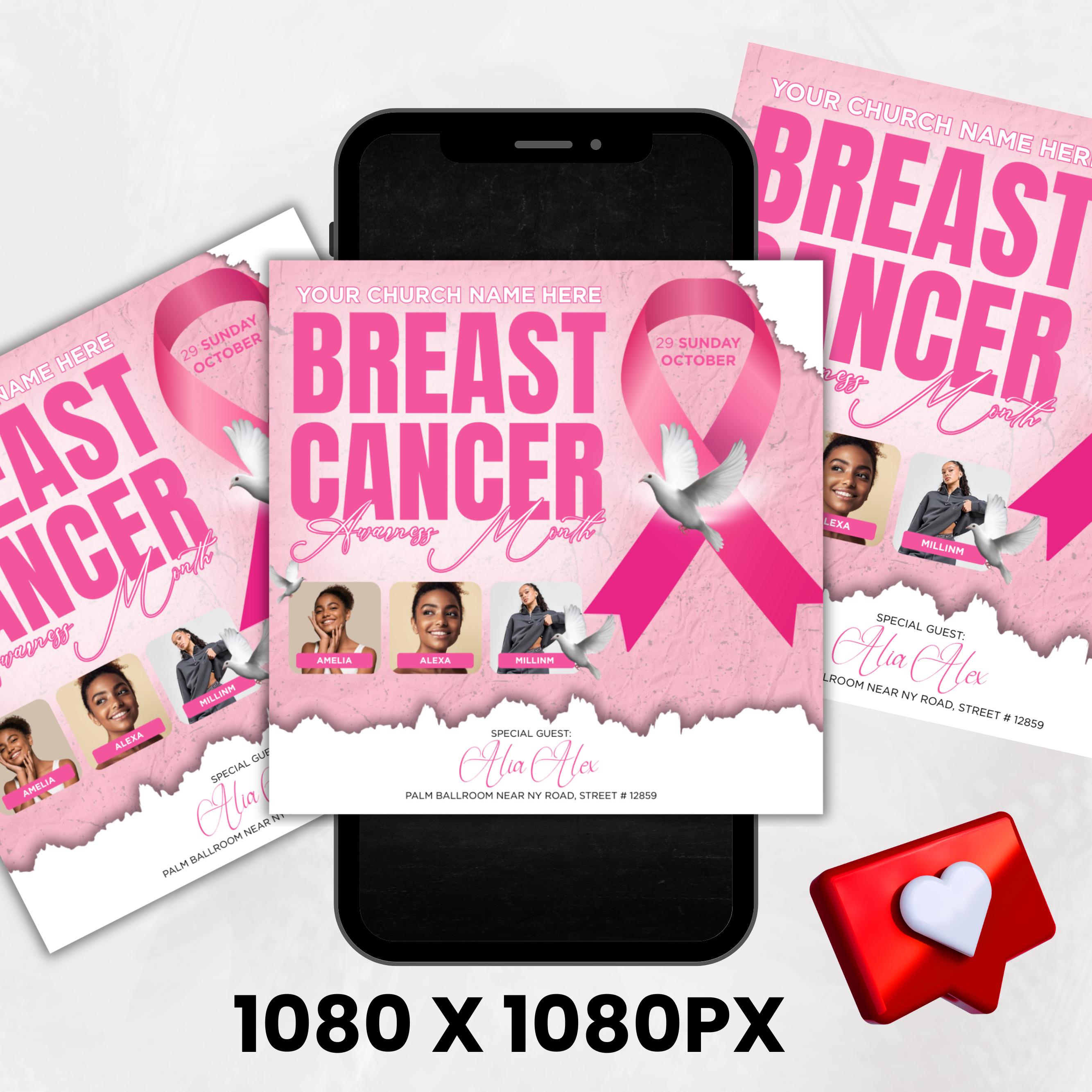 Breast Cancer Awareness Flyer, Breast Cancer Flyer, Pinktober Flyer ...