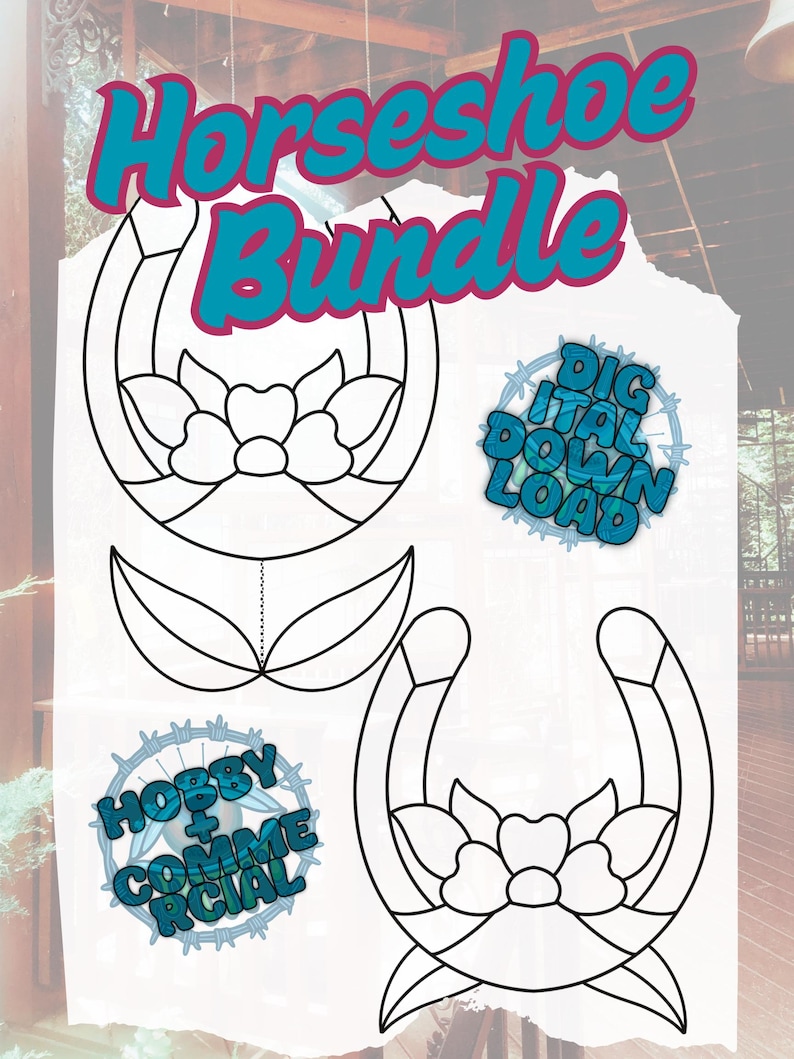Horseshoes | Stained Glass Pattern | Digital Download | PDF | PNG ...