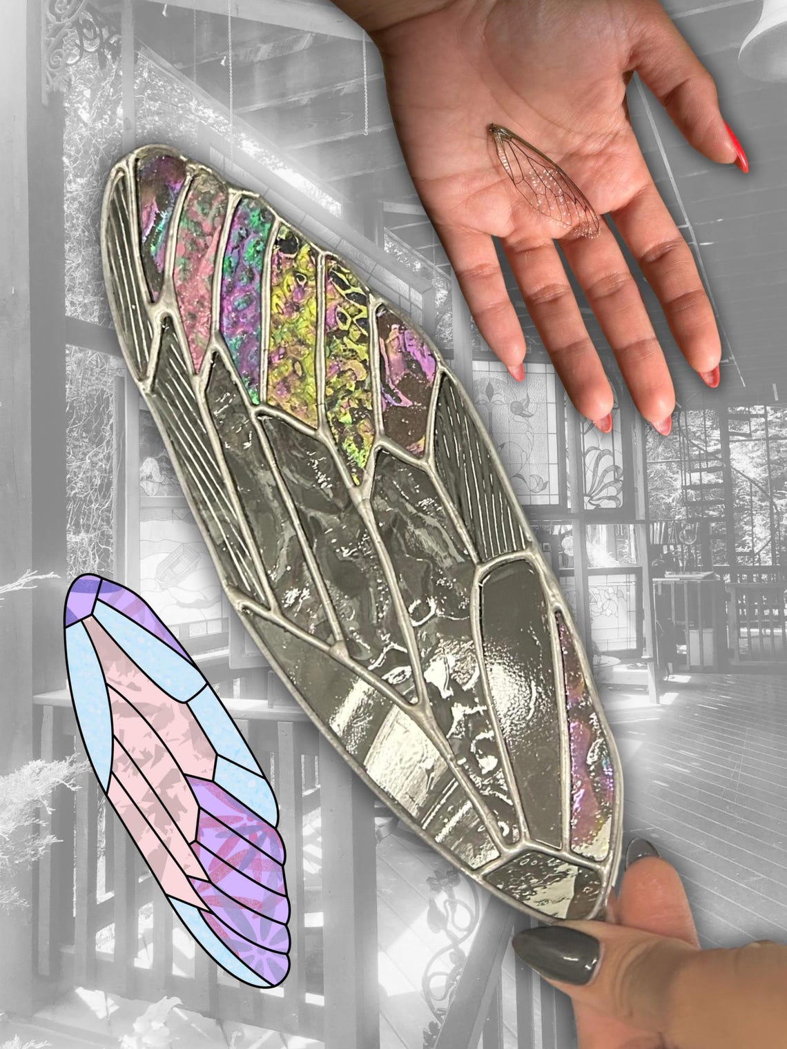 Cicada Wing | Stained Glass Pattern | Digital Download | PDF | PNG ...