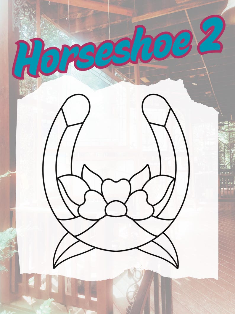 Horseshoes | Stained Glass Pattern | Digital Download | PDF | PNG ...