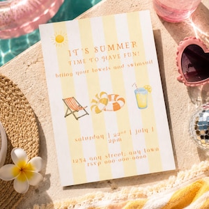Pool Party Invitation Digital Template - Etsy