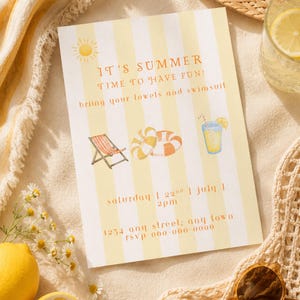 Pool Party Invitation Digital Template - Etsy