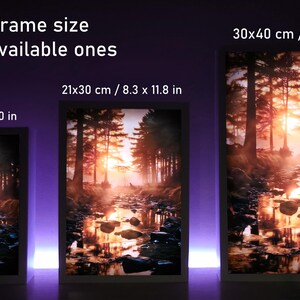RGB LED Artwork | Sunrise Over the Forest | Night Lamp | Home Decor - Etsy
