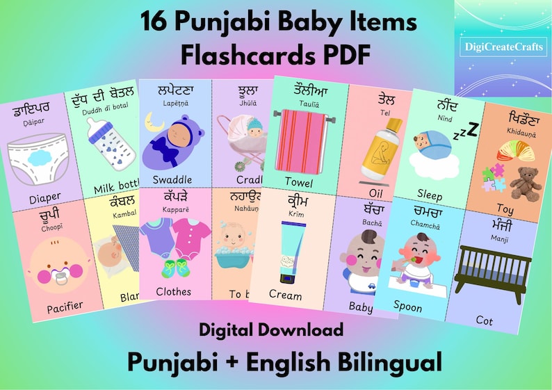 Punjabi Baby Items Flashcards - Etsy