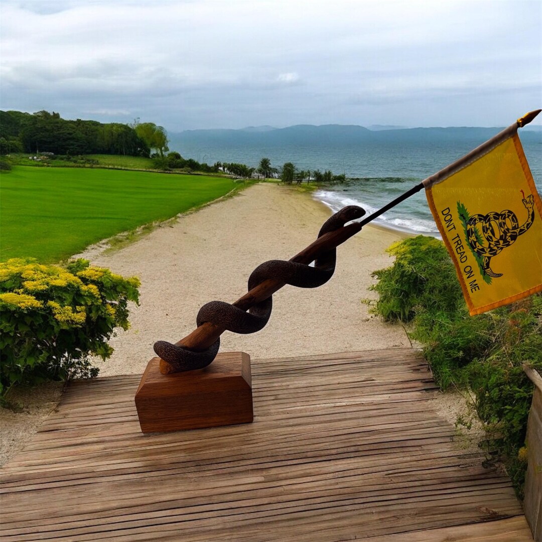 Handcarved Snake L Flag L Snake on Pole L Detailed - Etsy
