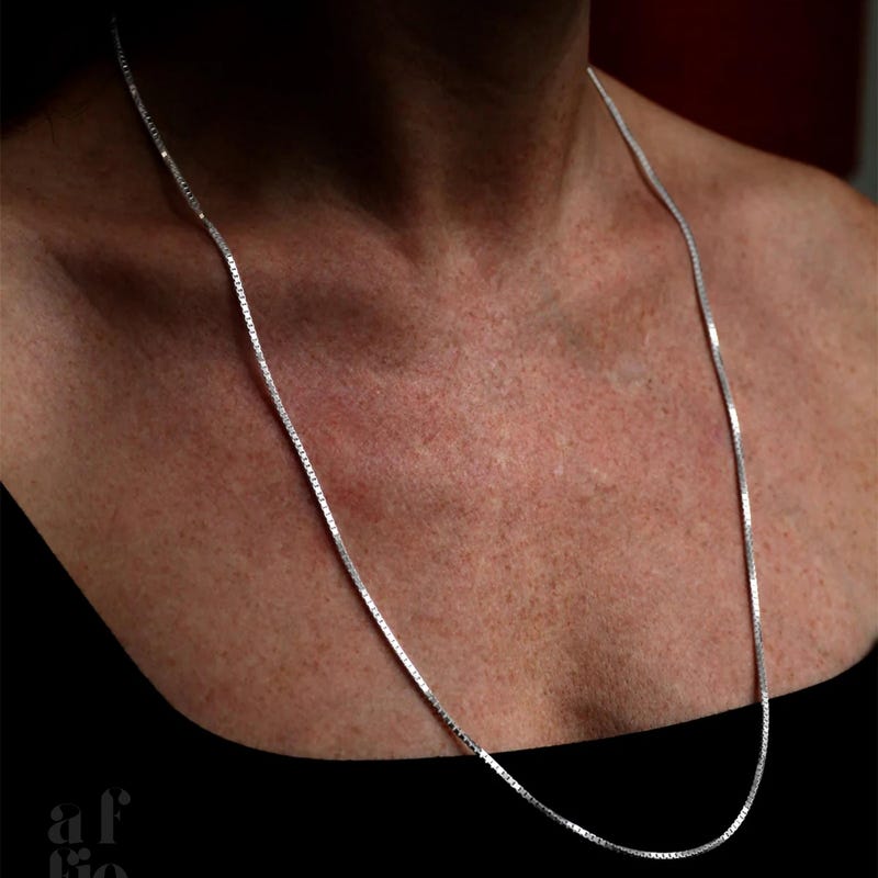 Square Gold K Necklace - Etsy