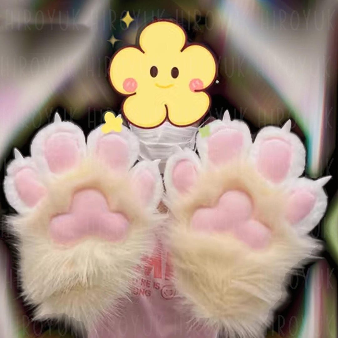 Handmade Fursuit Puppy Paws, Fluffy Fursuit Partial Costume, Furry 4 ...