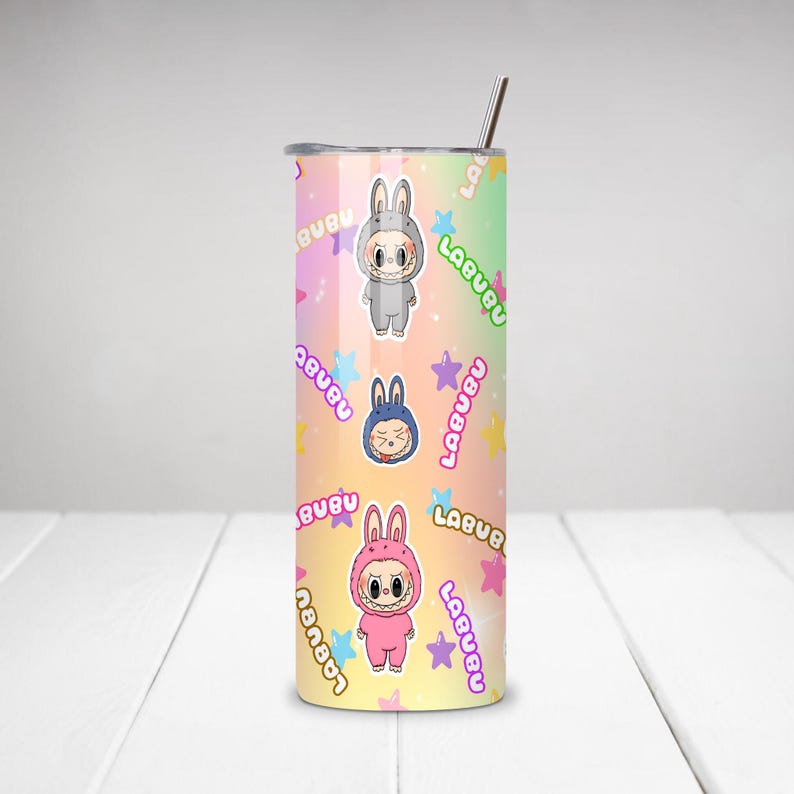 LA BUBU Funny Art Style 20oz Skinny Tumbler Wrap PNG, Digital Download ...