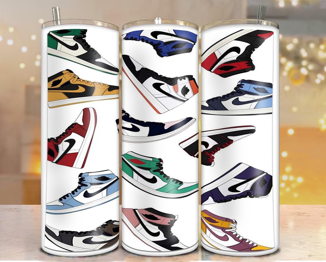 Custom Nike Sneaker Skinny Tumbler Wrap 20oz Sublimation Design JPG ...