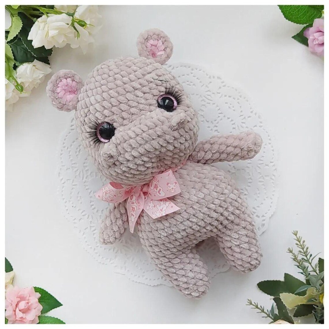 Hippo Knitting Pattern – Velvet Plush Animal Toy (PDF Pattern) - Etsy